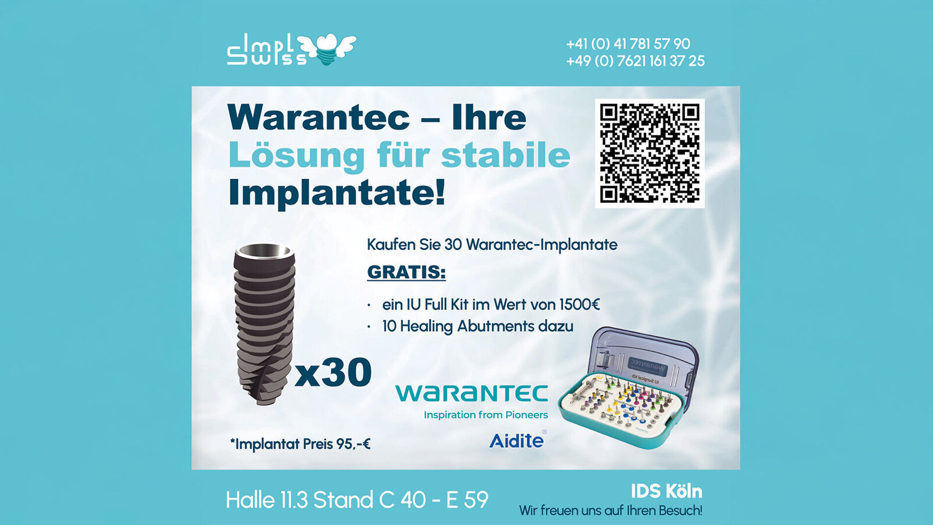 Warantec auf der IDS 2025: Fortschrittliche Implantatsysteme - zm-online